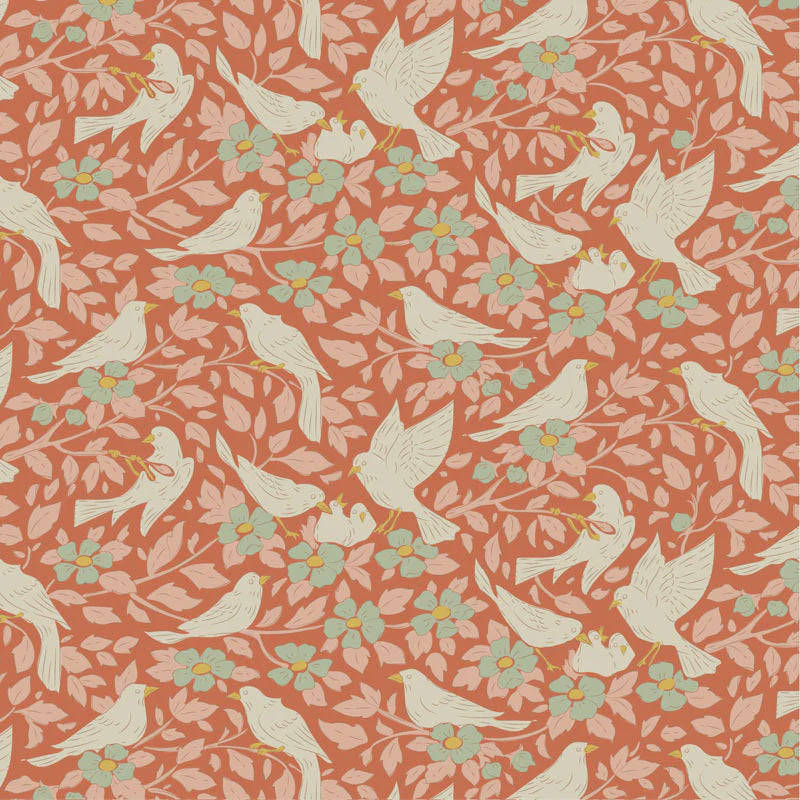Songbird, Ava in Coral by Tone Finnanger for Tilda Fabrics – SewitUp
